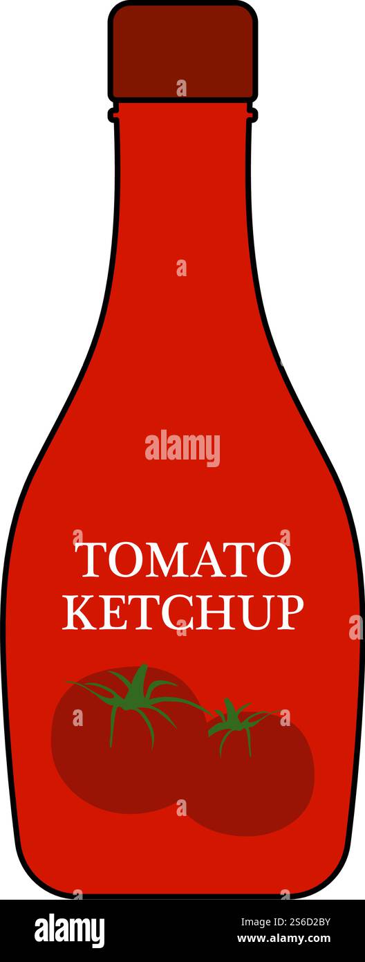 Tomato Ketchup Icon. Editable Outline With Color Fill Design. Vector ...