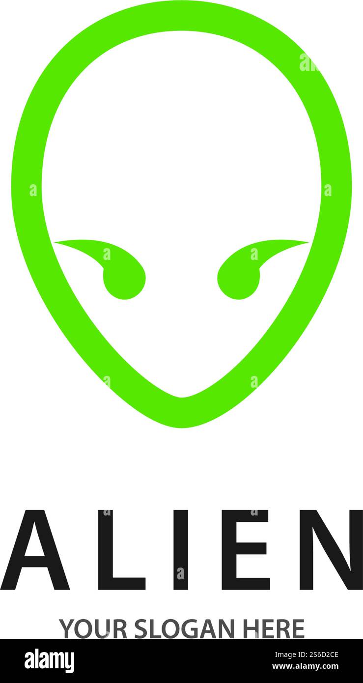 Green alien face emoji Stock Vector Images - Alamy