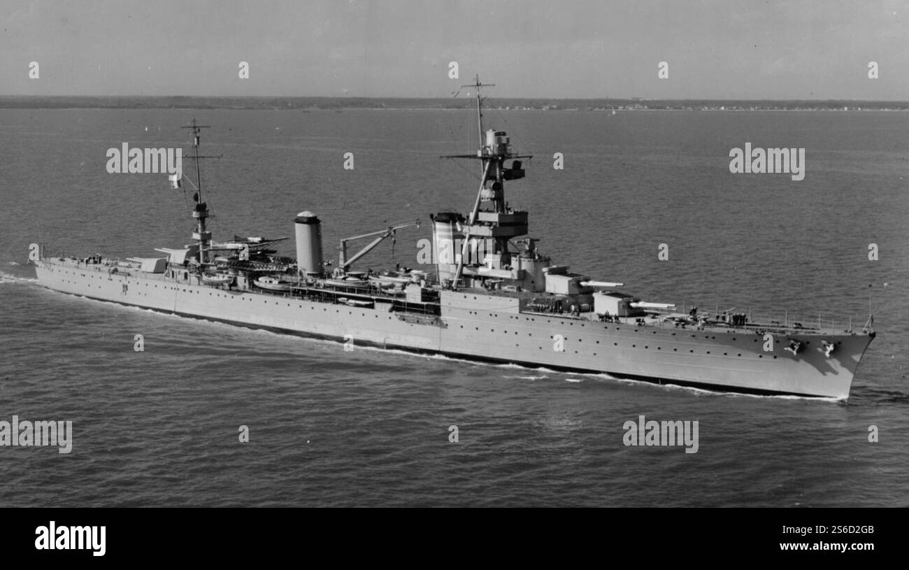 French heavy cruiser Suffren in Hampton Roads on 15 October 1931 ...