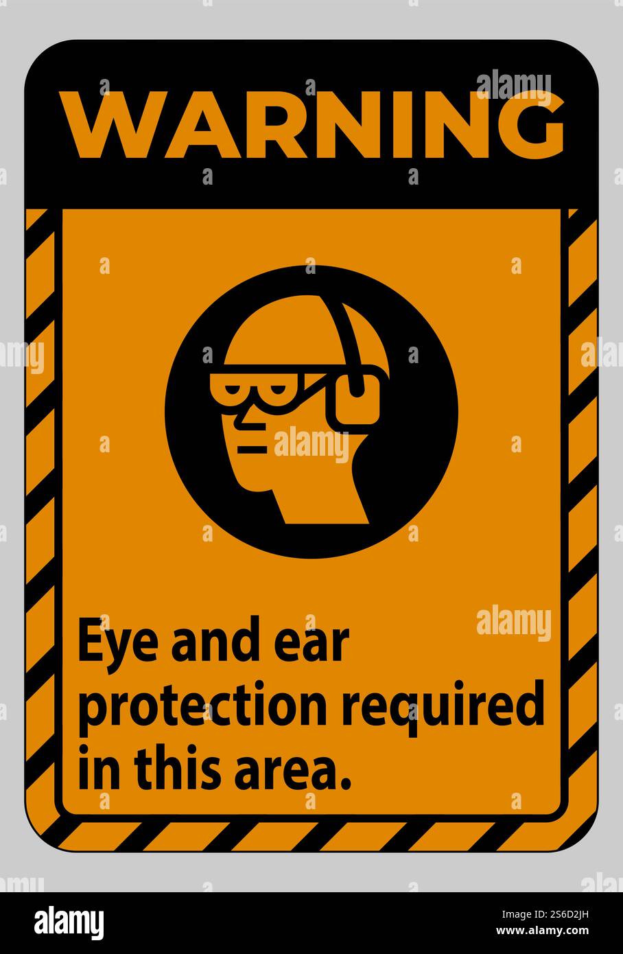 Warning Sign Eye And Ear Protection Required In This Area Stock Vector ...