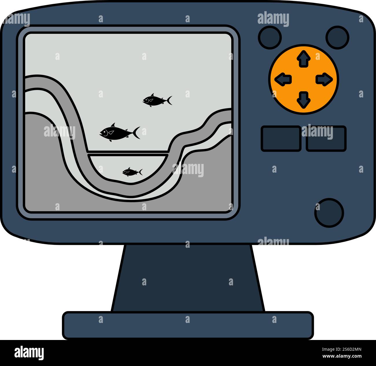 Icon Of Echo Sounder. Editable Outline With Color Fill Design. Vector ...