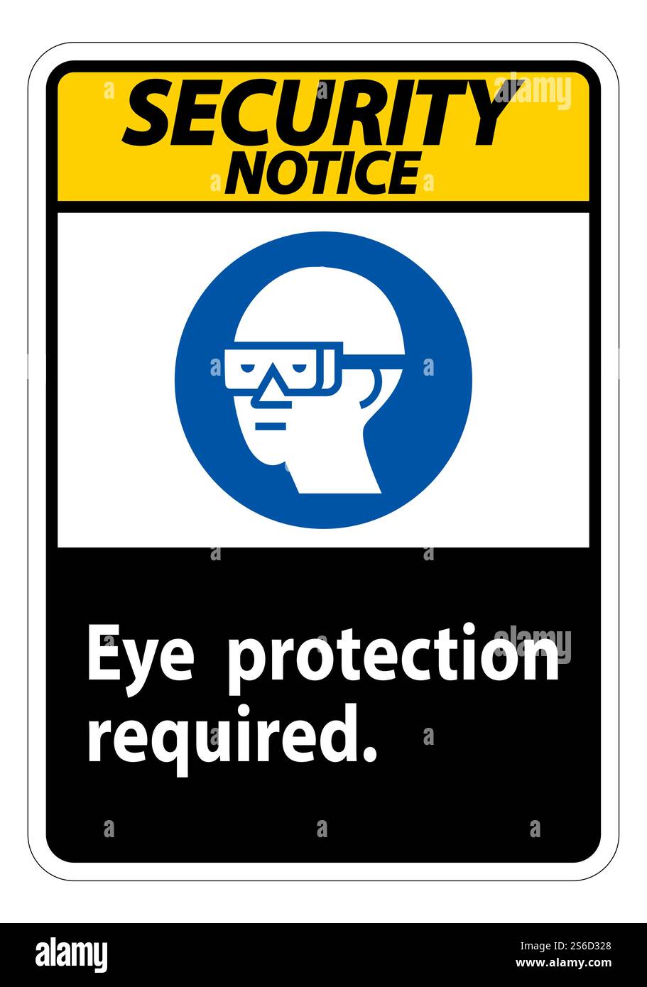 Security Notice Sign Eye Protection Required Symbol Isolate on White ...