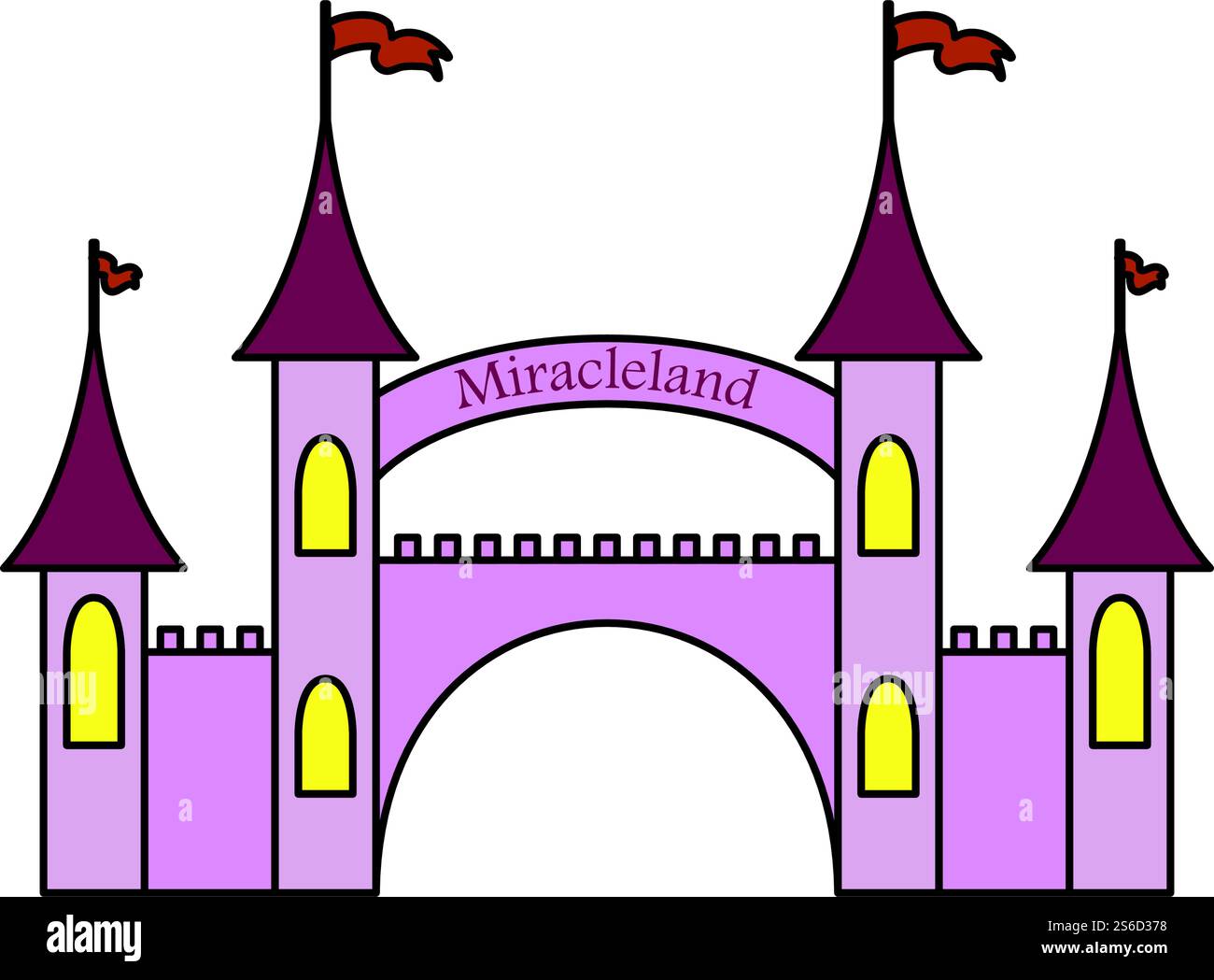 Amusement Park Entrance Icon. Editable Outline With Color Fill Design ...