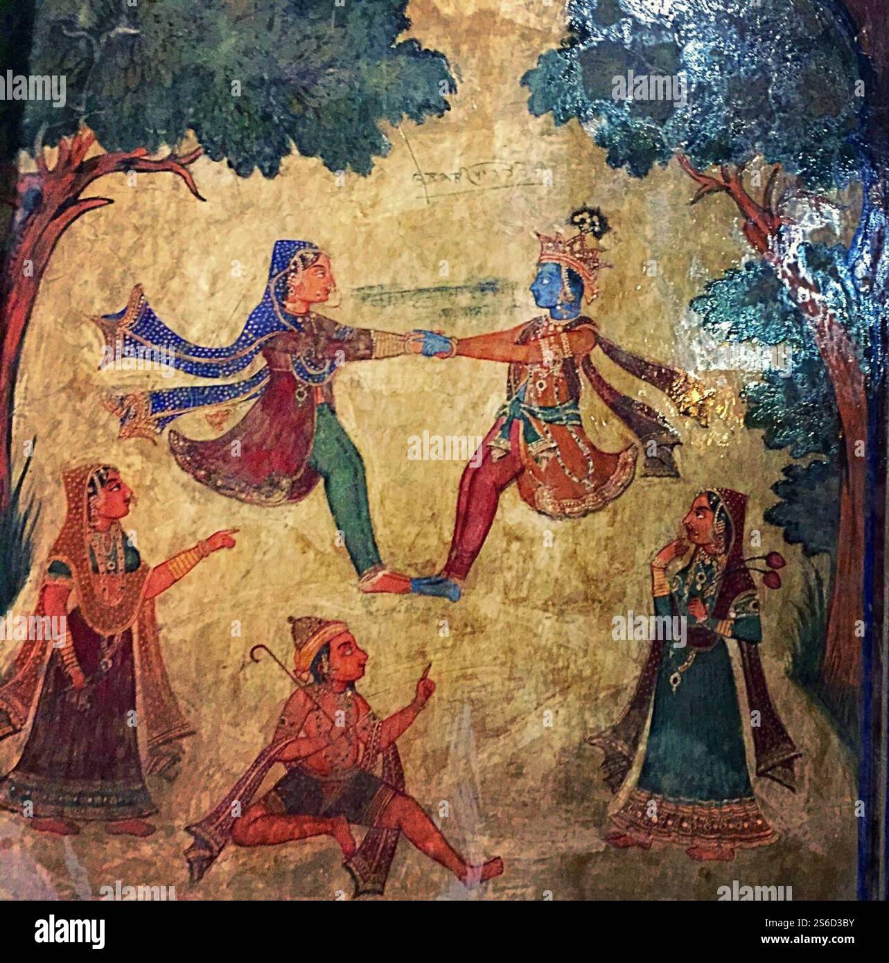 Fresco artwork from Pothi-Mala, Guru Harsahai, Punjab 78 Stock Photo ...