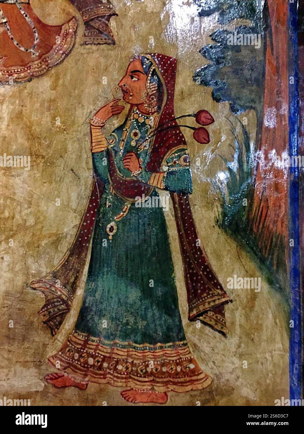 Fresco artwork from Pothi-Mala, Guru Harsahai, Punjab 85 Stock Photo ...