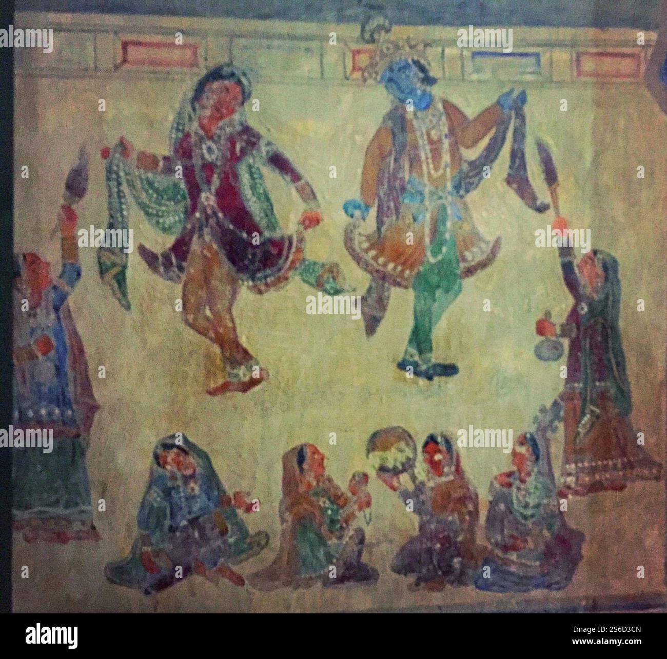 Fresco artwork from Pothi-Mala, Guru Harsahai, Punjab 89 Stock Photo ...