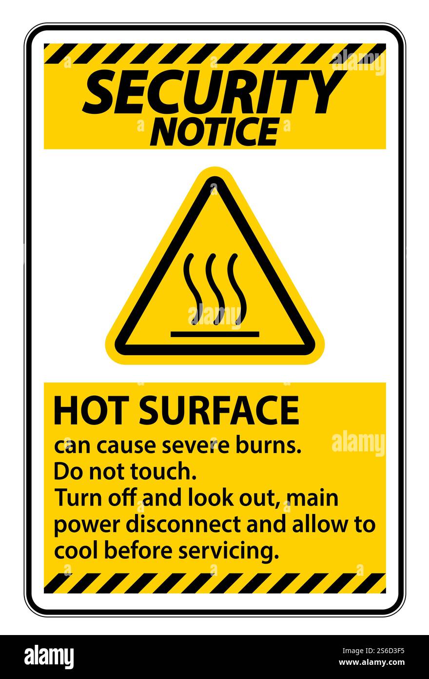 Security Notice Hot surface sign on white background Stock Vector Image ...