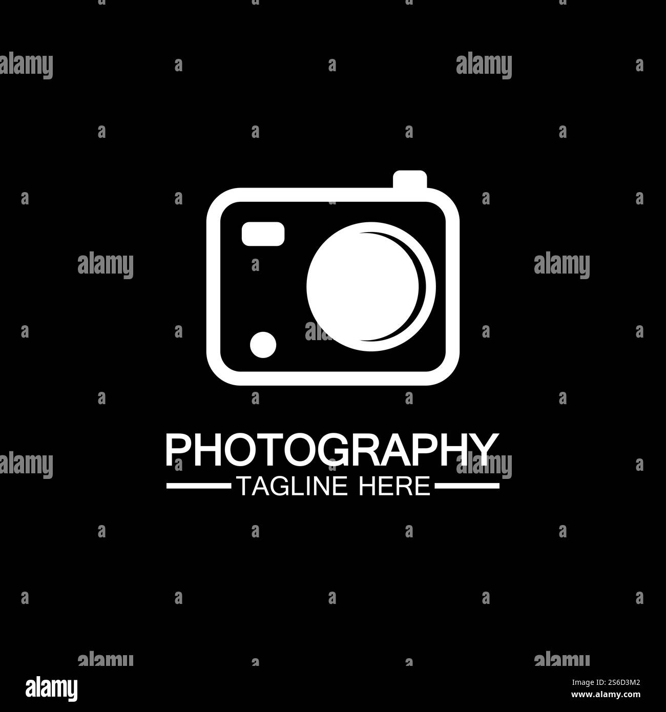 photography camera logo icon vector design template isolated on black ...