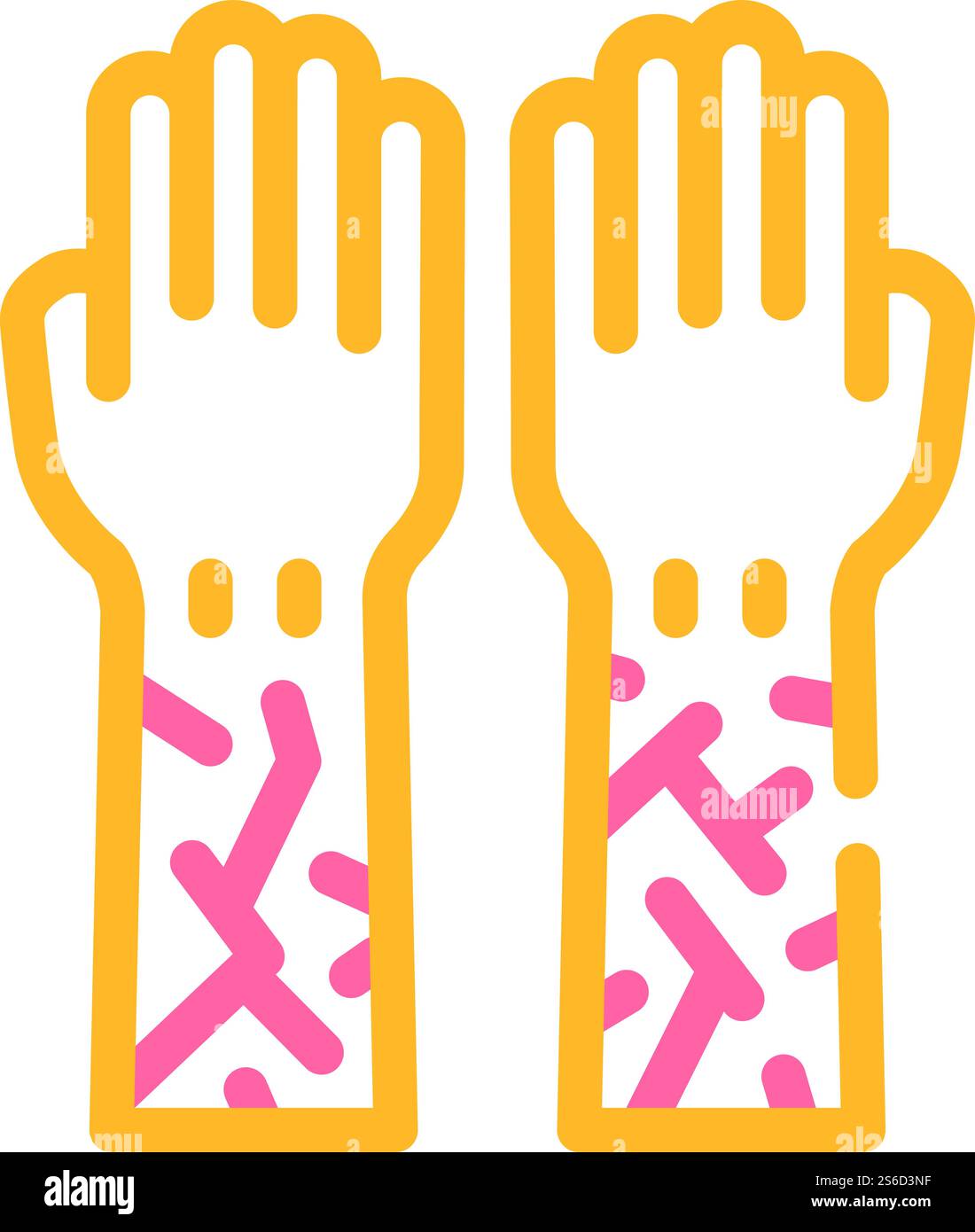 hand skin cracks color icon vector. hand skin cracks sign. isolated ...