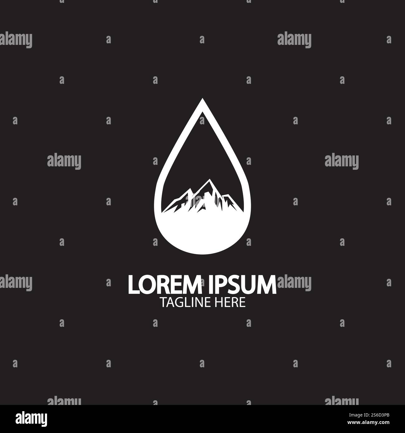 Water drop with mountain river icon Logo vector illustration for water ...