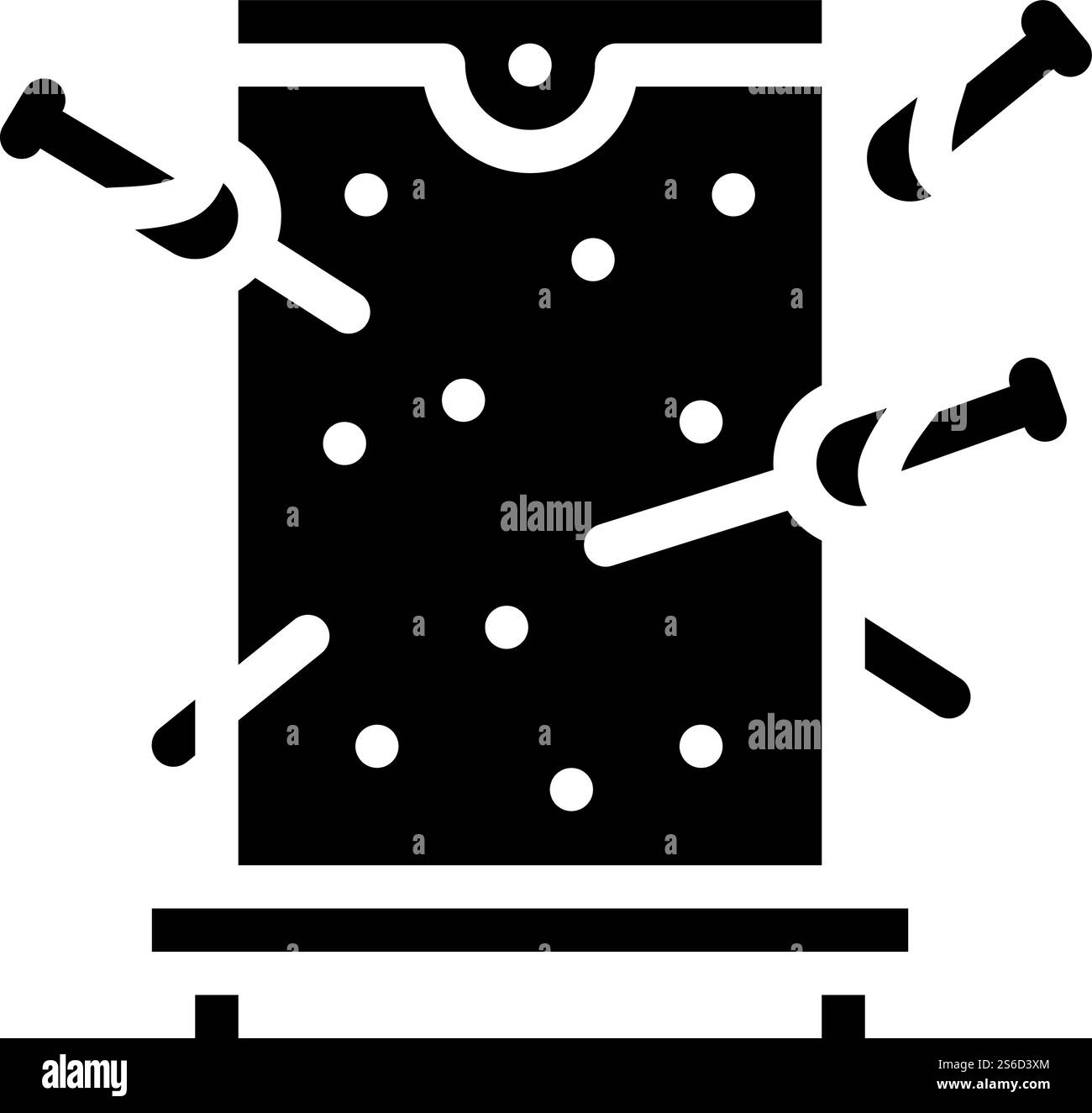 magic box with swords glyph icon vector. magic box with swords sign ...