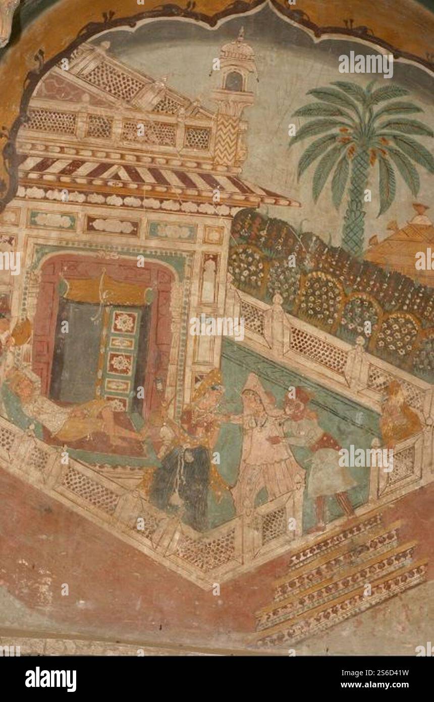 Fresco from the Haveli of Maharani Datar Kaur, Sheikhpura Qila (fort ...