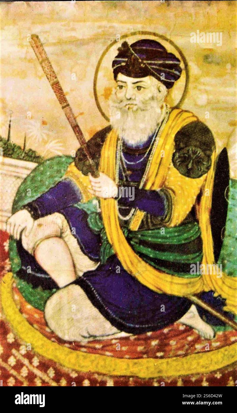 Fresco of Baba Gurbaksh Singh Shaheed from Gurdwara Baba Atal in ...