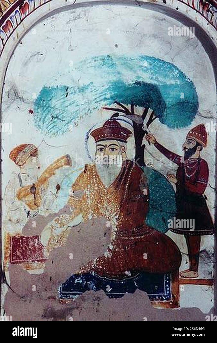 Fresco of Guru Nanak, Mardana, and Bala Stock Photo - Alamy