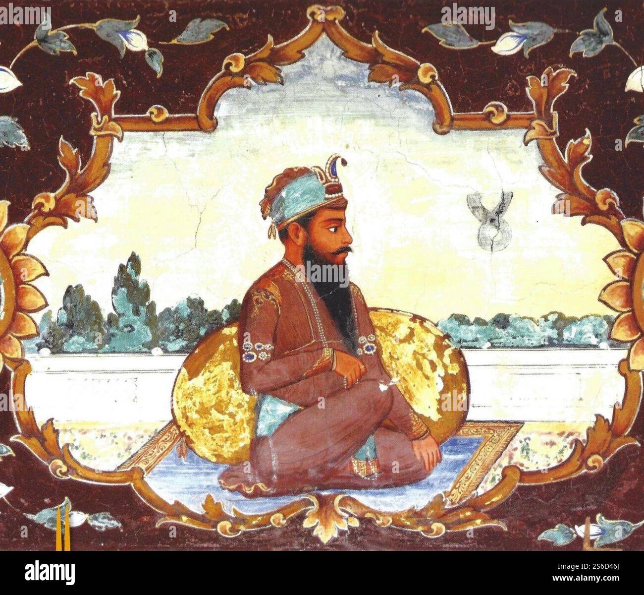 Fresco of Guru Ram Das from above the entrance of the Baoli Sahib ...