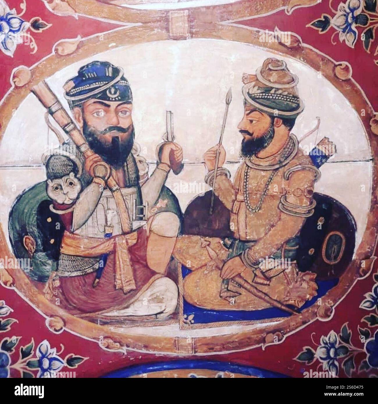 Fresco of Shaheed Singhs from Gurdwara Baba Atal 02 Stock Photo - Alamy