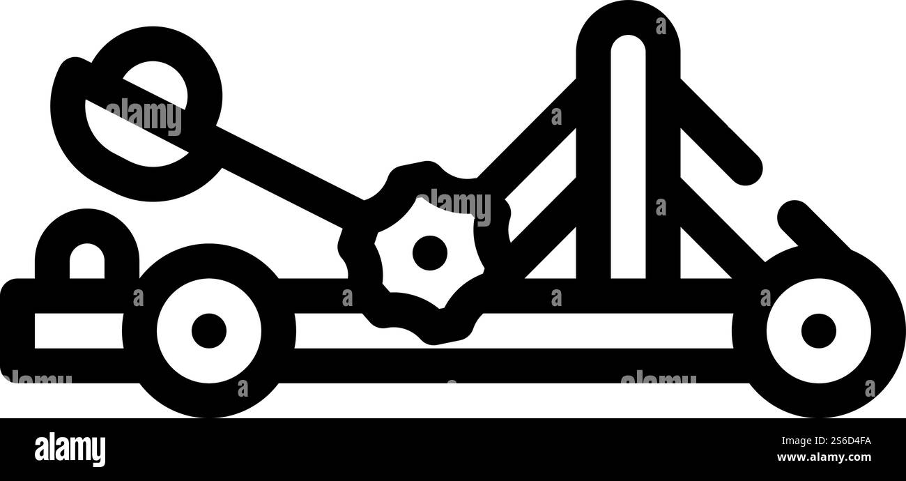 catapult antique gun line icon vector. catapult antique gun sign ...