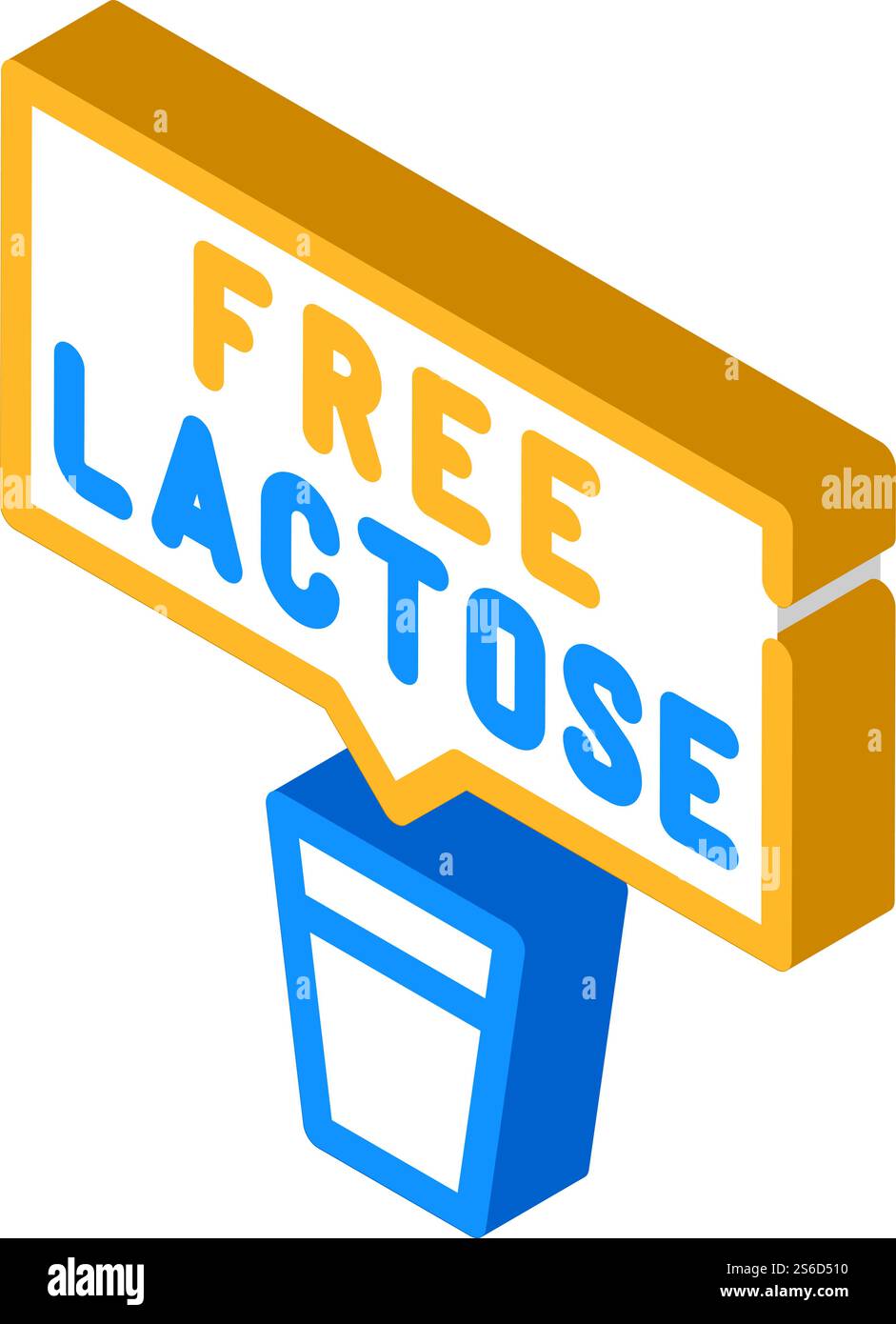 free lactose milk isometric icon vector. free lactose milk sign ...