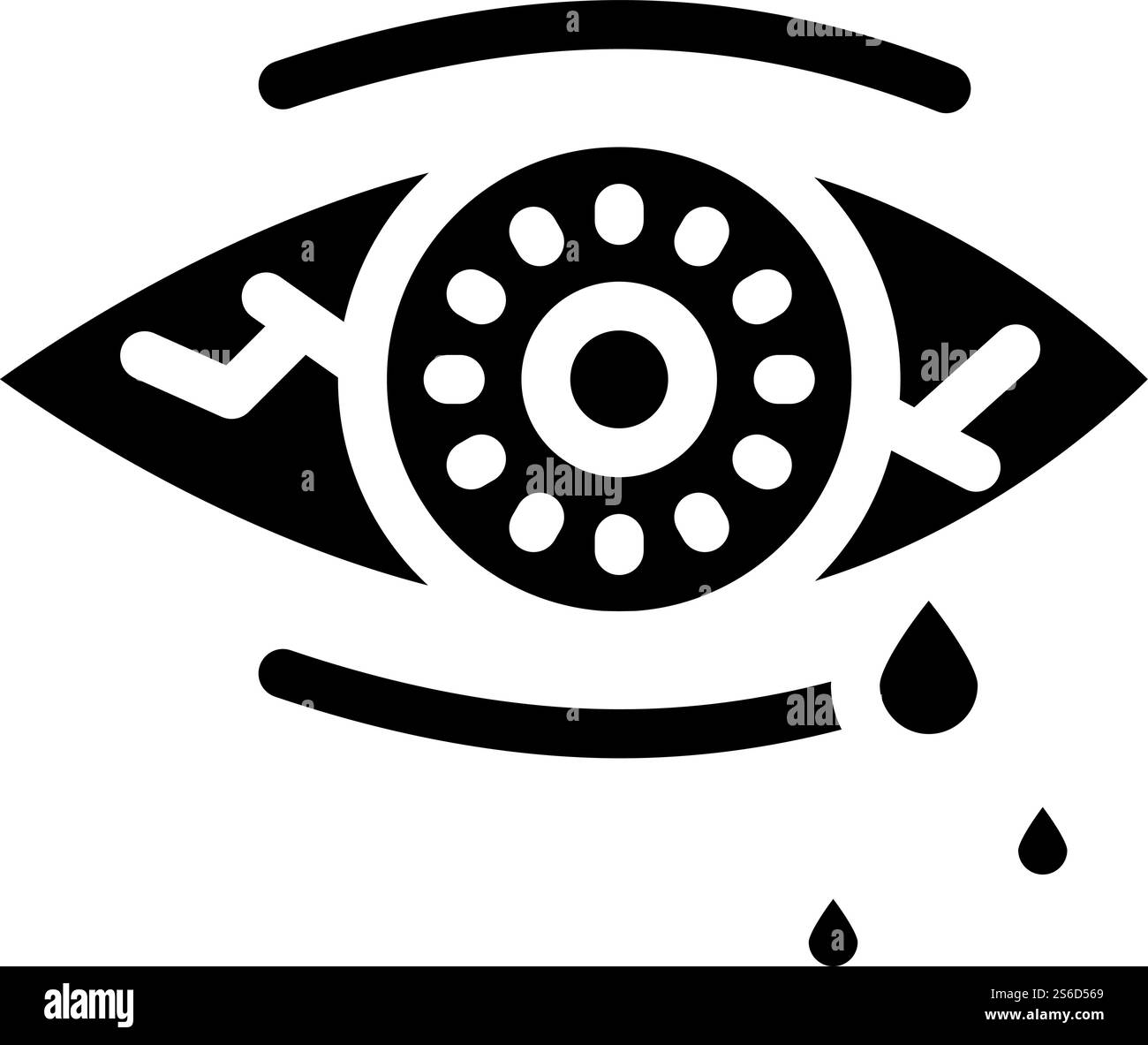 eye tearing glyph icon vector. eye tearing sign. isolated contour ...