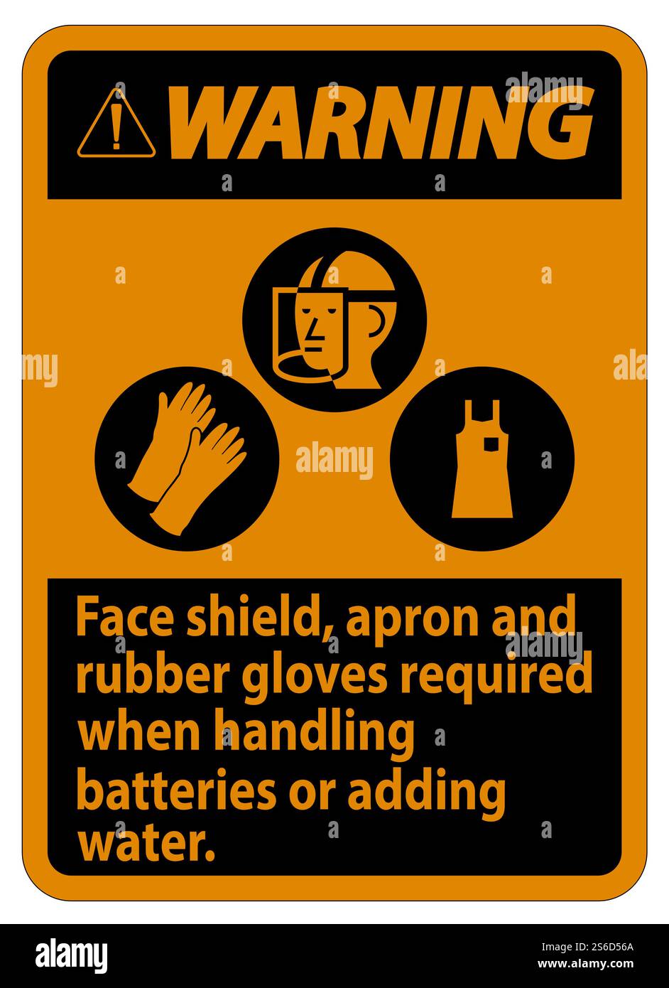 Warning Sign Face Shield, Apron And Rubber Gloves Required When ...
