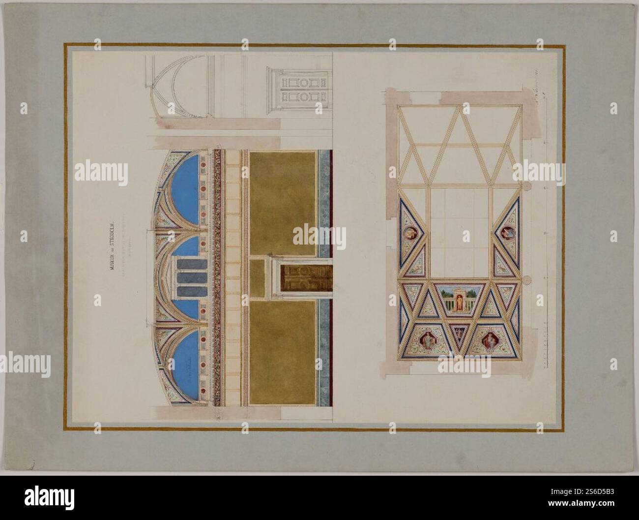 Friedrich August Stüler - Longitudinal and transverse sections, Dome ...