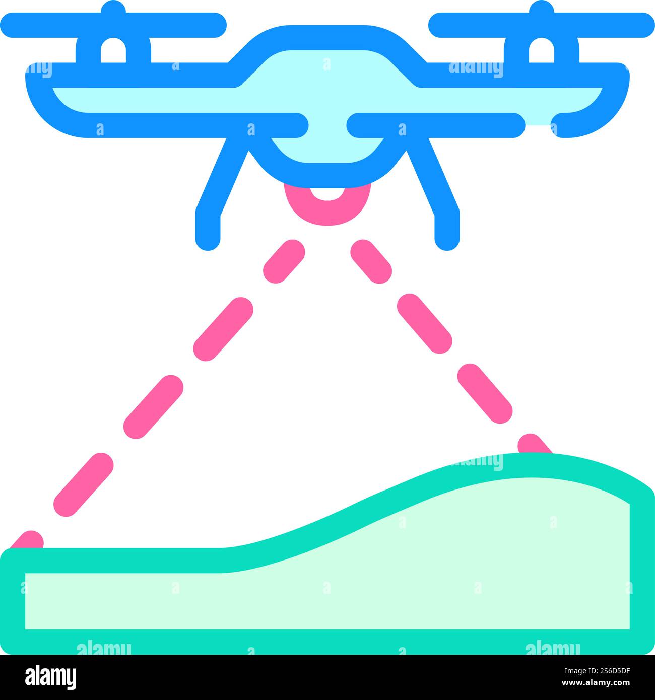 drone crawling ground color icon vector. drone crawling ground sign ...