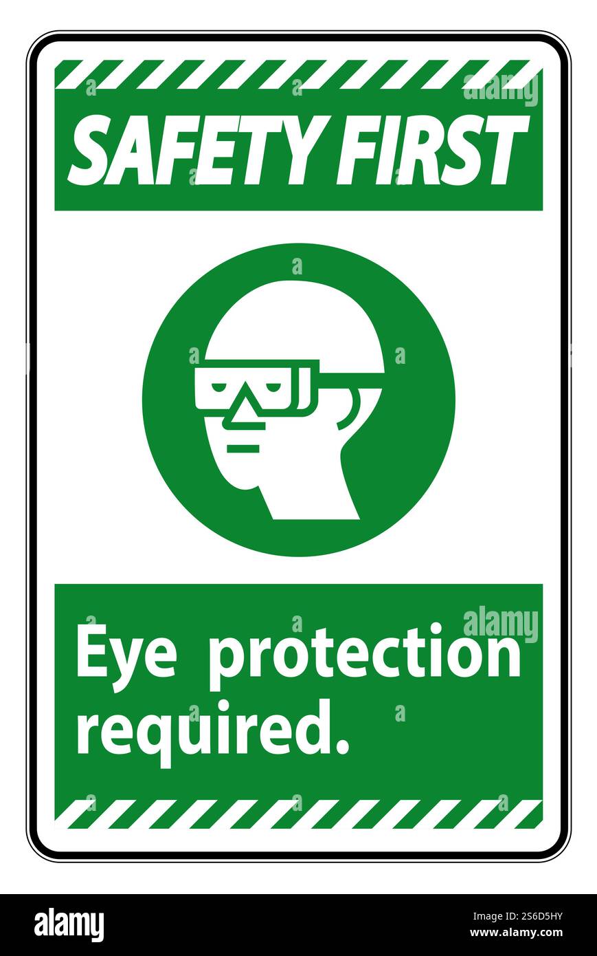 Safety First Sign Eye Protection Required Symbol Isolate on White ...