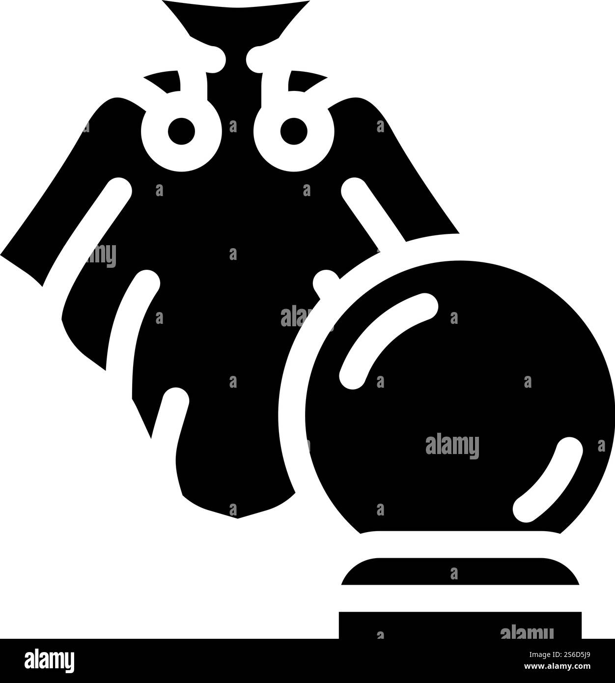 magician mantle and sphere glyph icon vector. magician mantle and ...