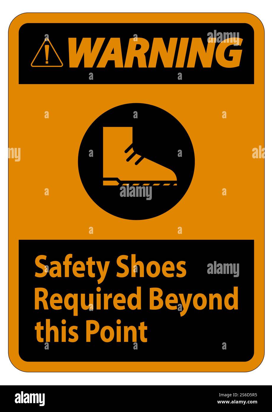 Warning Sign Safety Shoes Required Beyond This Point Stock Vector Image ...