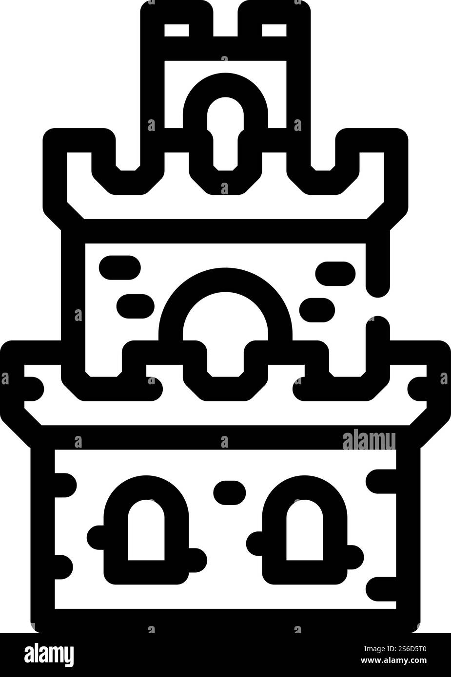 tower building of vintage castle line icon vector. tower building of ...