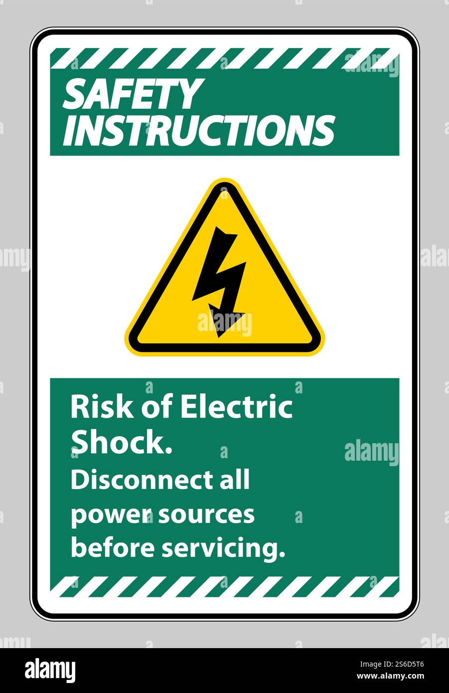 Safety instructions Risk of electric shock Symbol Sign Isolate on White ...