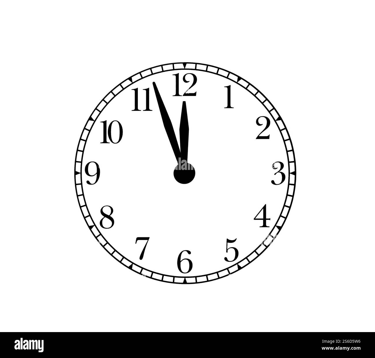 Clock face with hands about to strike midnight Stock Photo - Alamy