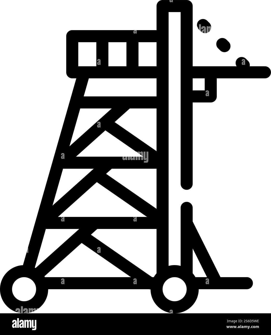 siege tower line icon vector. siege tower sign. isolated contour symbol ...