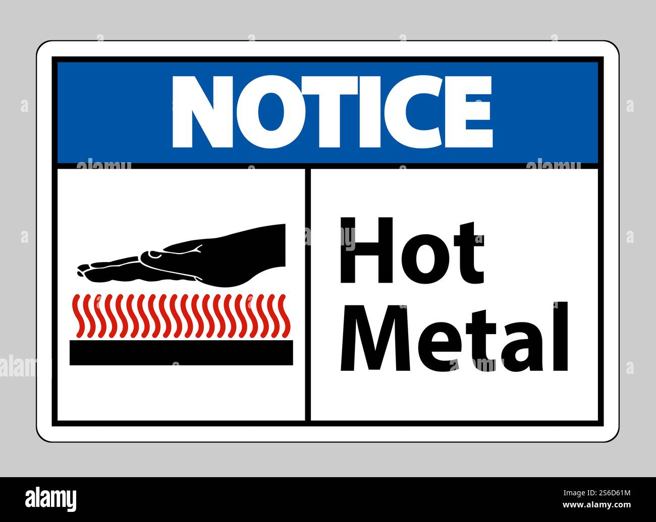 Notice Hot Metal Symbol Sign Isolated On White Background Stock Vector ...