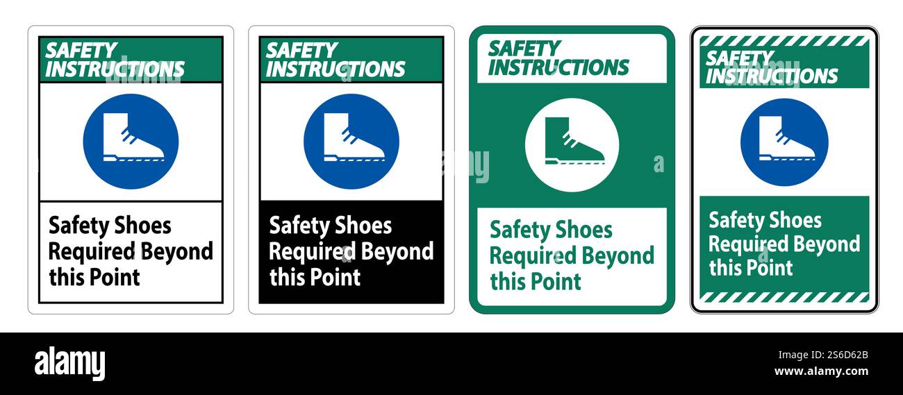 Safety Instructions Sign Safety Shoes Required Beyond This Point Stock ...