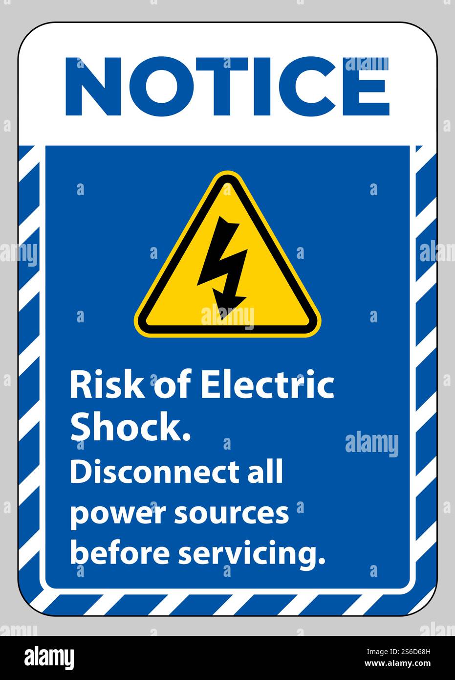 Notice Risk of electric shock Symbol Sign Isolate on White Background ...