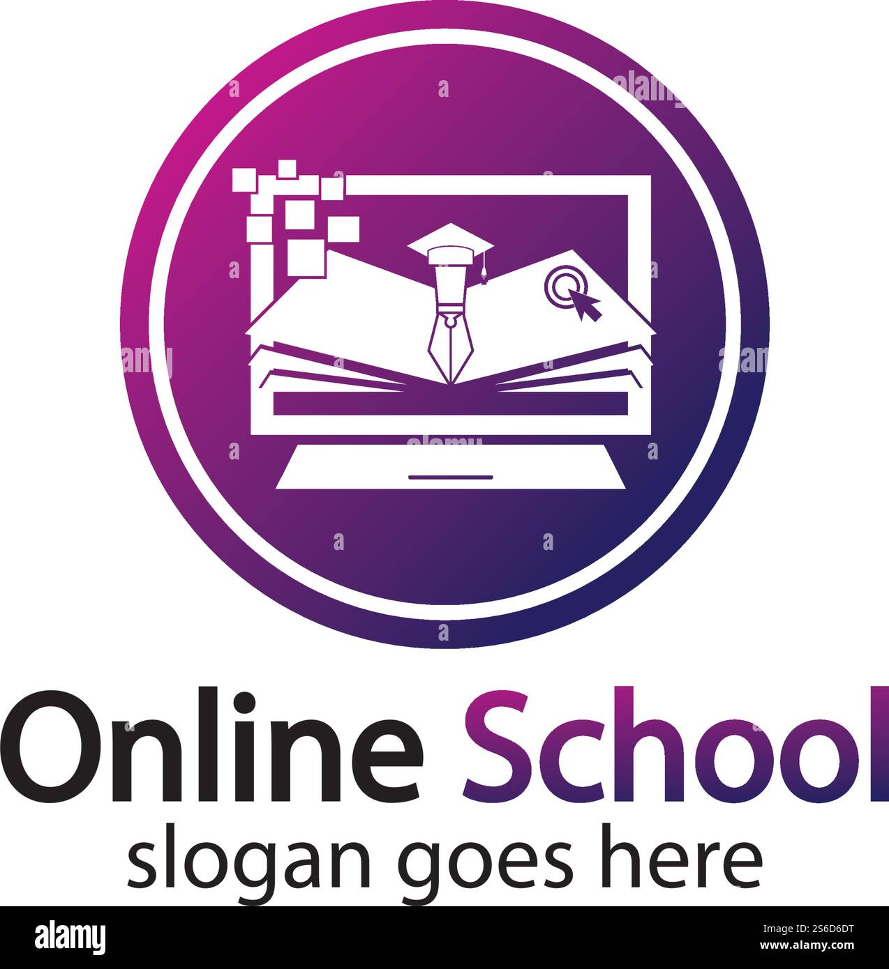 Online Education logo design template. Online course logo design ...