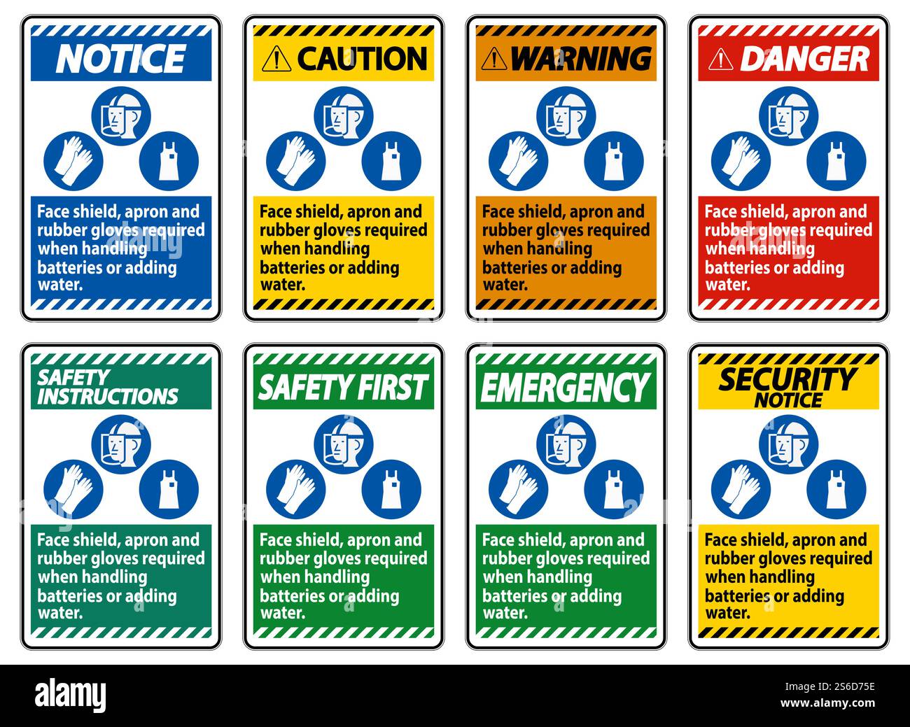 Face Shield, Apron And Rubber Gloves Required When Handling Batteries ...