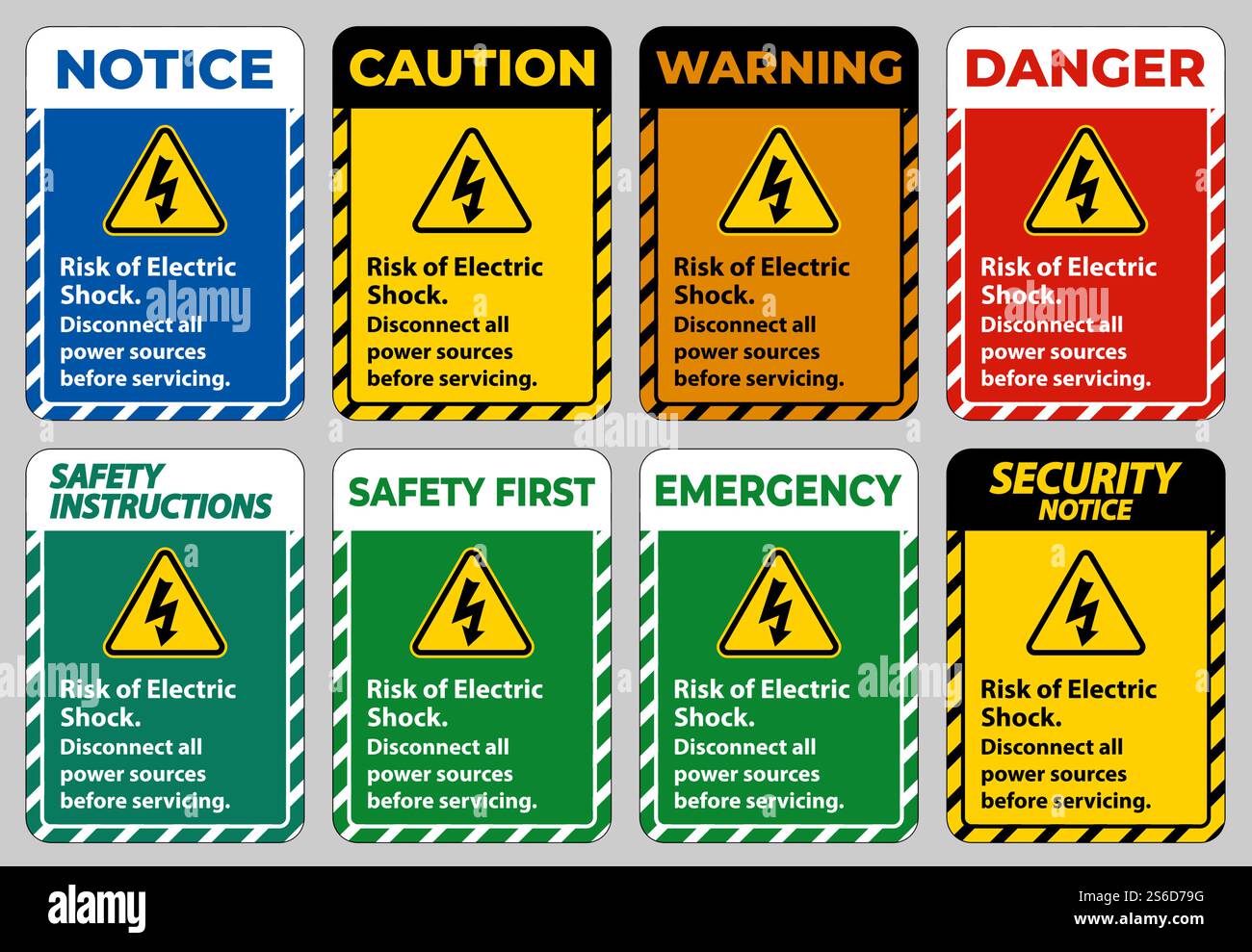 Risk of electric shock Symbol Sign Isolate on White Background Stock ...