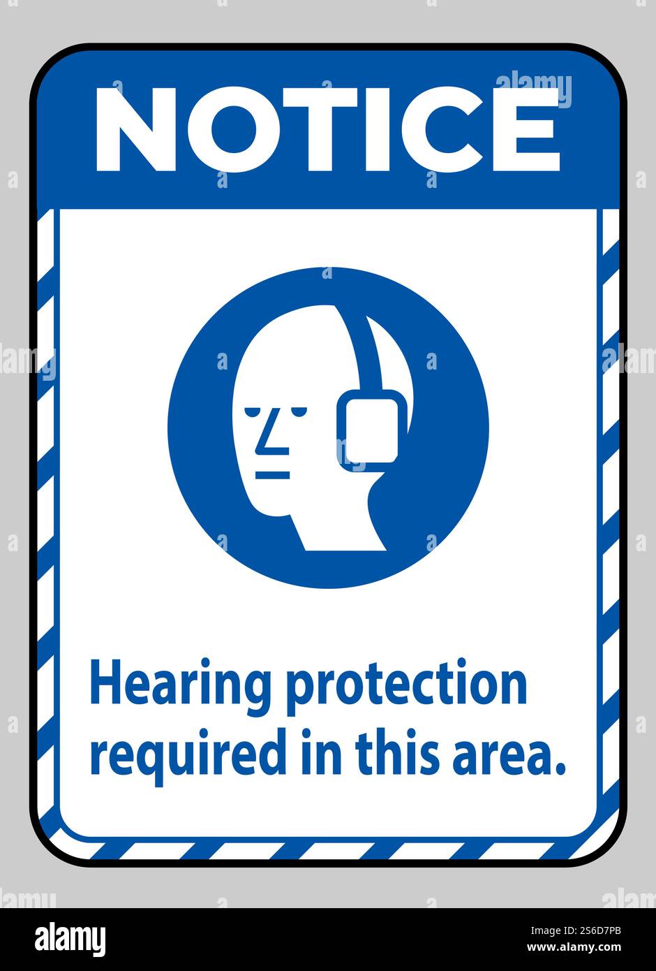 Notice PPE Sign Hearing Protection Required In This Area with Symbol ...