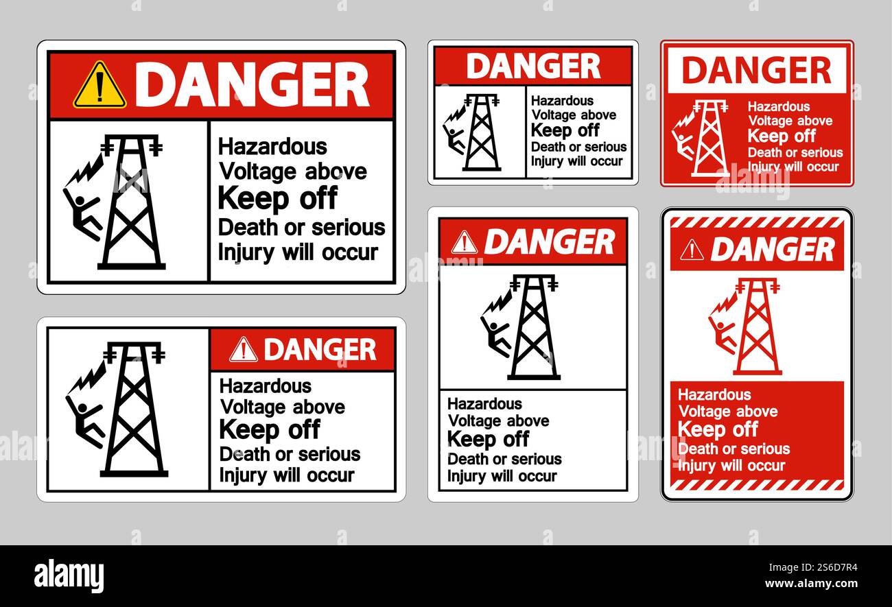 Danger Hazardous Voltage Above Keep Out Death Or Serious Injury Will ...