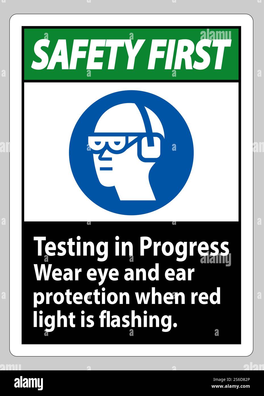 Safety first sign testing in progress hi-res stock photography and ...