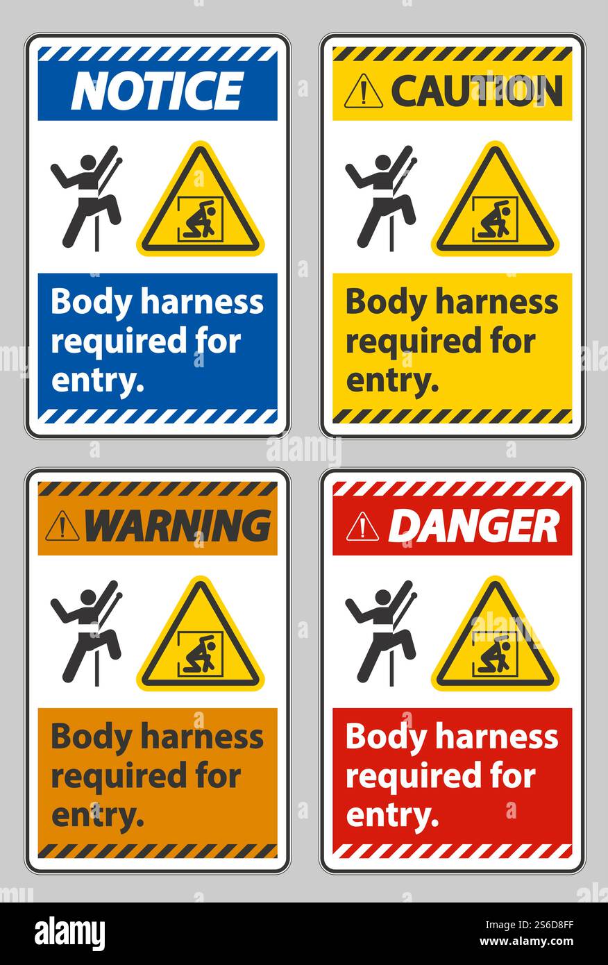 Body Harness Required For Entry Sign Stock Vector Image & Art - Alamy