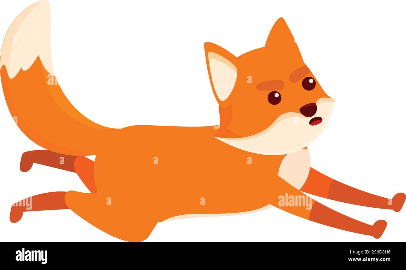 Running fox icon. Cartoon of running fox vector icon for web design ...