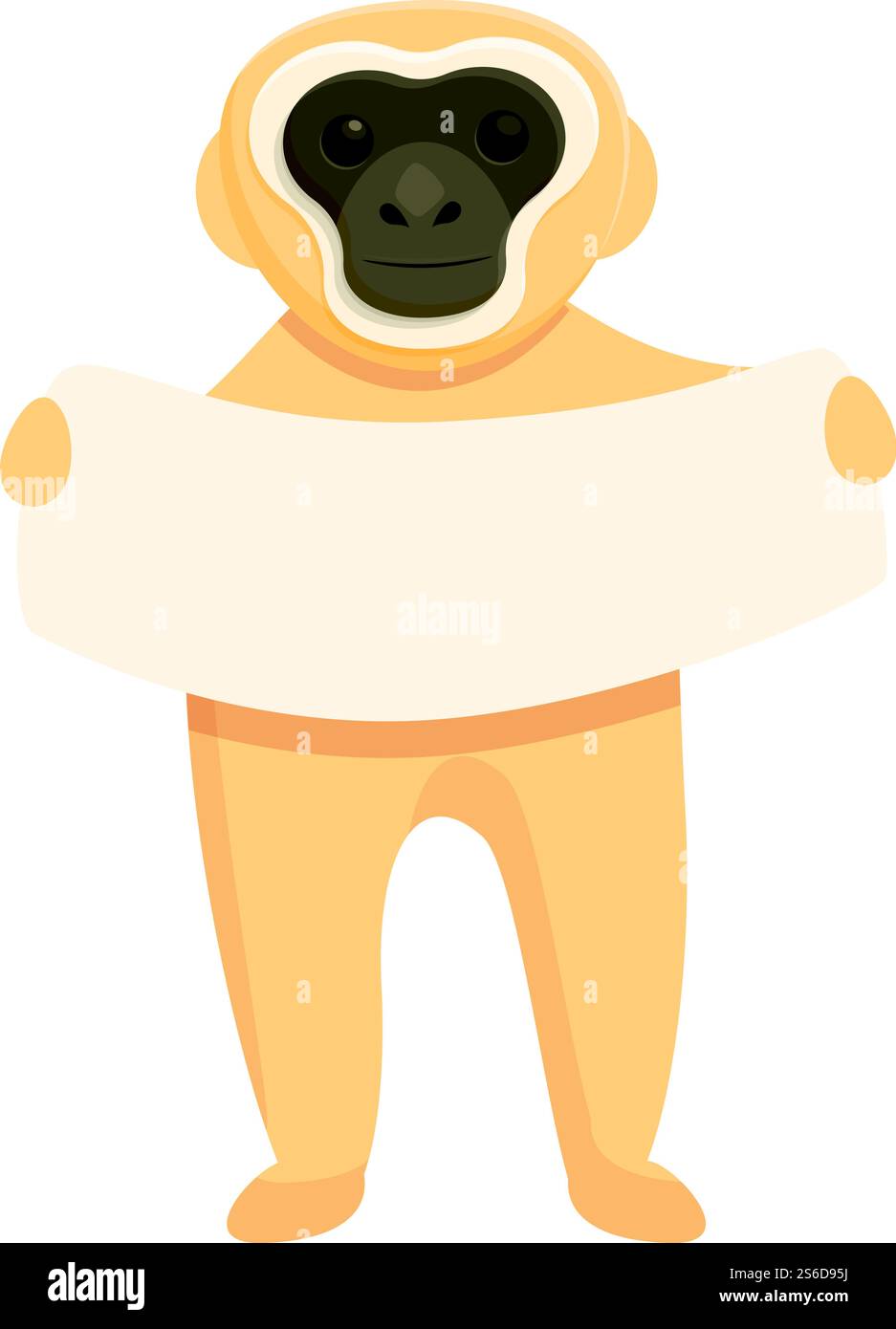 Gibbon banner icon. Cartoon of gibbon banner vector icon for web design ...