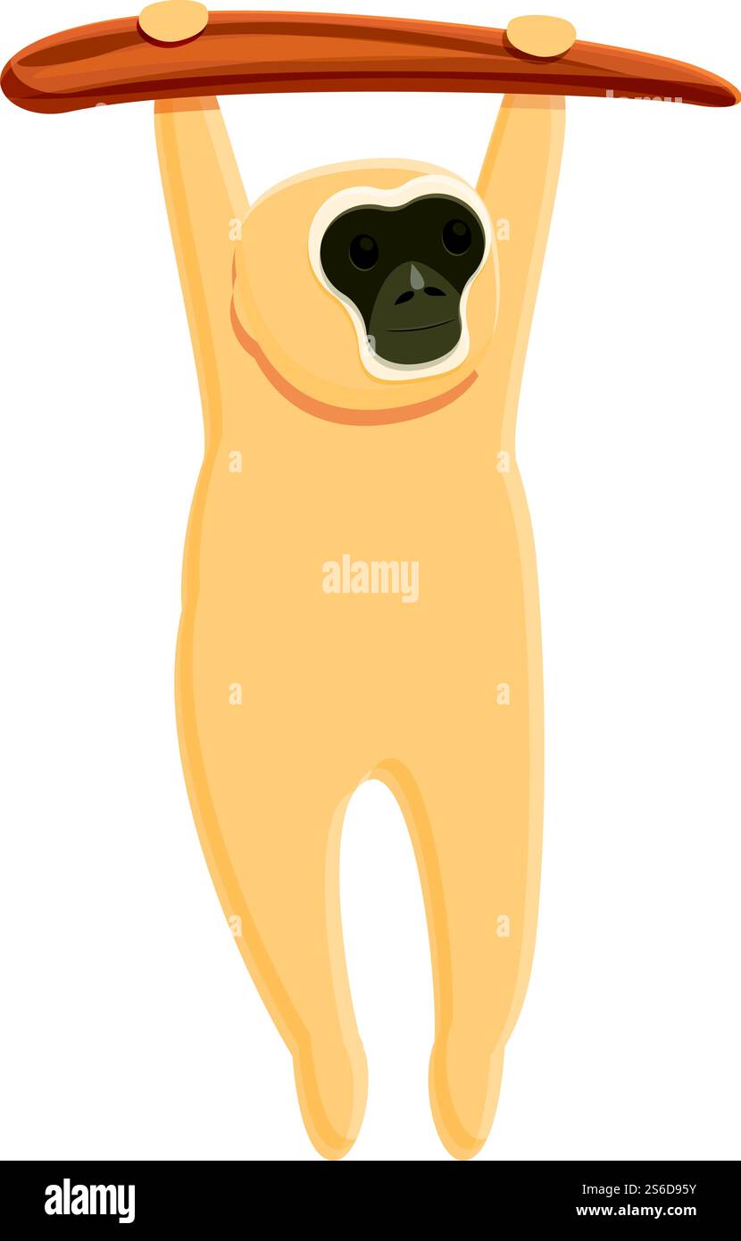 Gibbon mammalian icon. Cartoon of gibbon mammalian vector icon for web ...