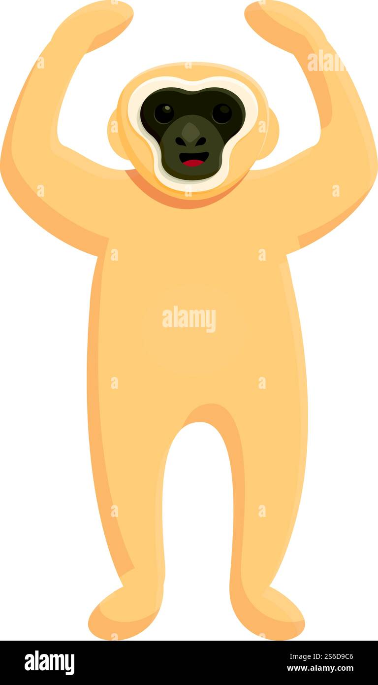Gibbon happy icon. Cartoon of gibbon happy vector icon for web design ...