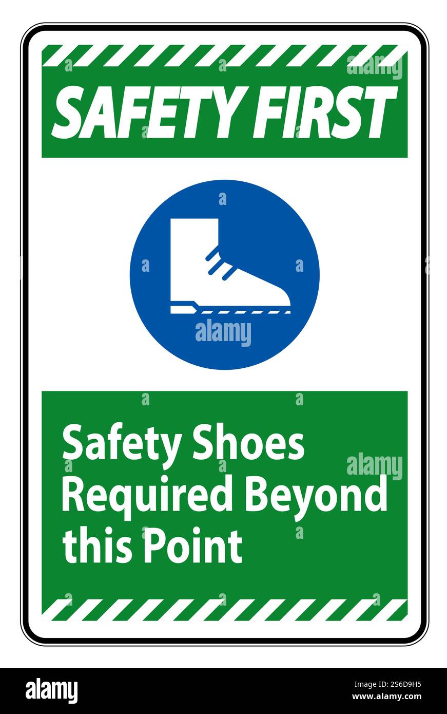 Safety First Sign Safety Shoes Required Beyond This Point Stock Vector ...