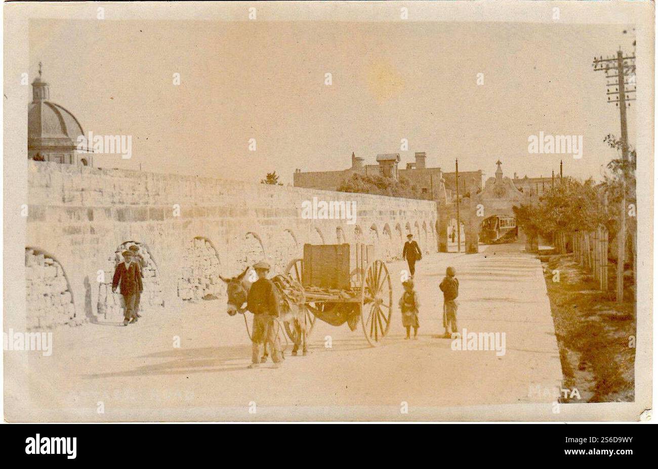 From the other side of Wignacourt arch Fleur-de-lys, Tram turning Stock ...