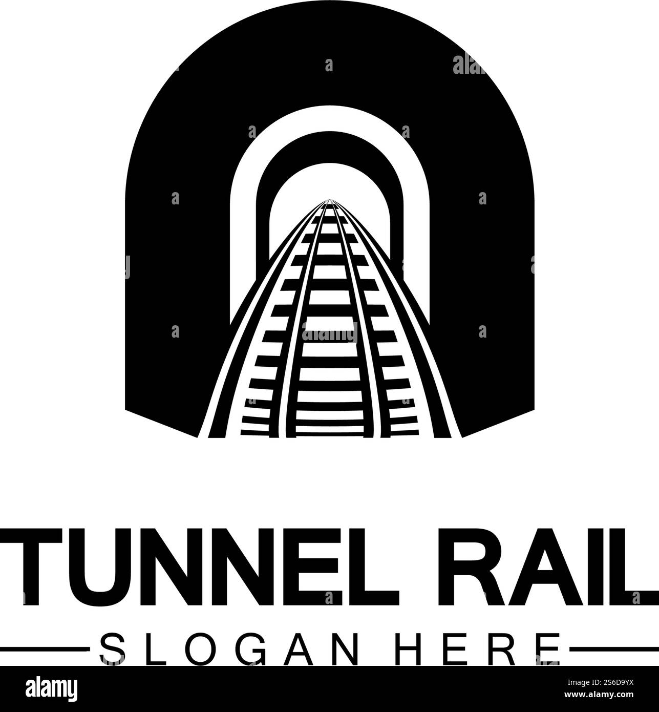 Rail with tunnel logo icon vector design template Stock Vector Image ...